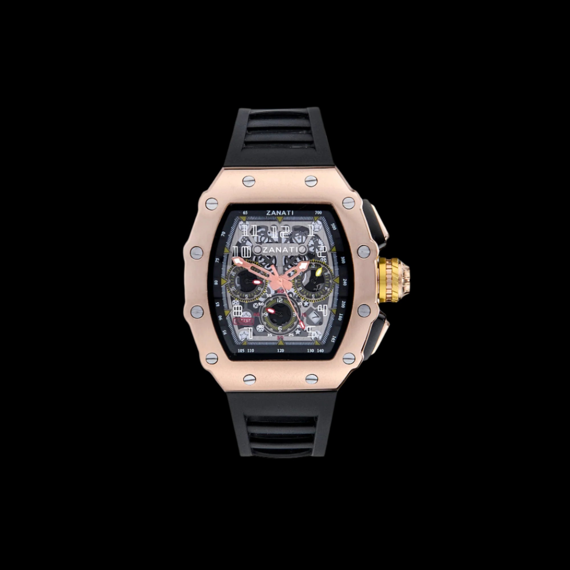Billionaire Rose Gold / Black Strap – Zanati Watches